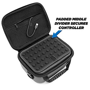 CASEMATIX Travel Case Compatible with 8Bitdo Ultimate Controller, Dongle and Charging Cable - Protective Gaming Controller Case with Custom Foam Tray, Accessory Storage and Shoulder Strap, Case Only