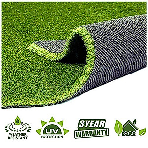 0.8inch Realistic Synthetic Artificial Grass Turf,Thick Faux Grass Indoor Outdoor Landscape Lawn Pet Dog Turf Carpet for Garden Backyard Balcony