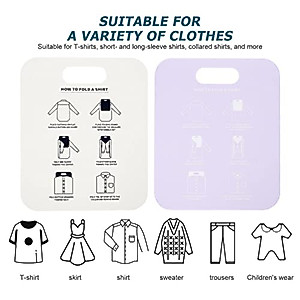 Zerodeko Clothes Folding Board 2pcs Laundry Folding Boards, Shirts Clothes Folder T-Shirt Garment Stacking Board Plastic Clothes Folder for T-Shirts, Sweaters, Clothing Folding Board