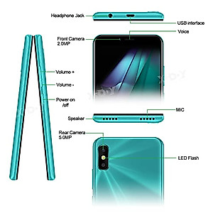 Xgody EL 6C Cell Phones Unlocked Smartphones, 2022 Android Phone, 4G Smartphones with Free Dual SIM Quad Core, 5.5 inch IPS Full-Screen Dual SIM Slot, Face Recognition (Green)