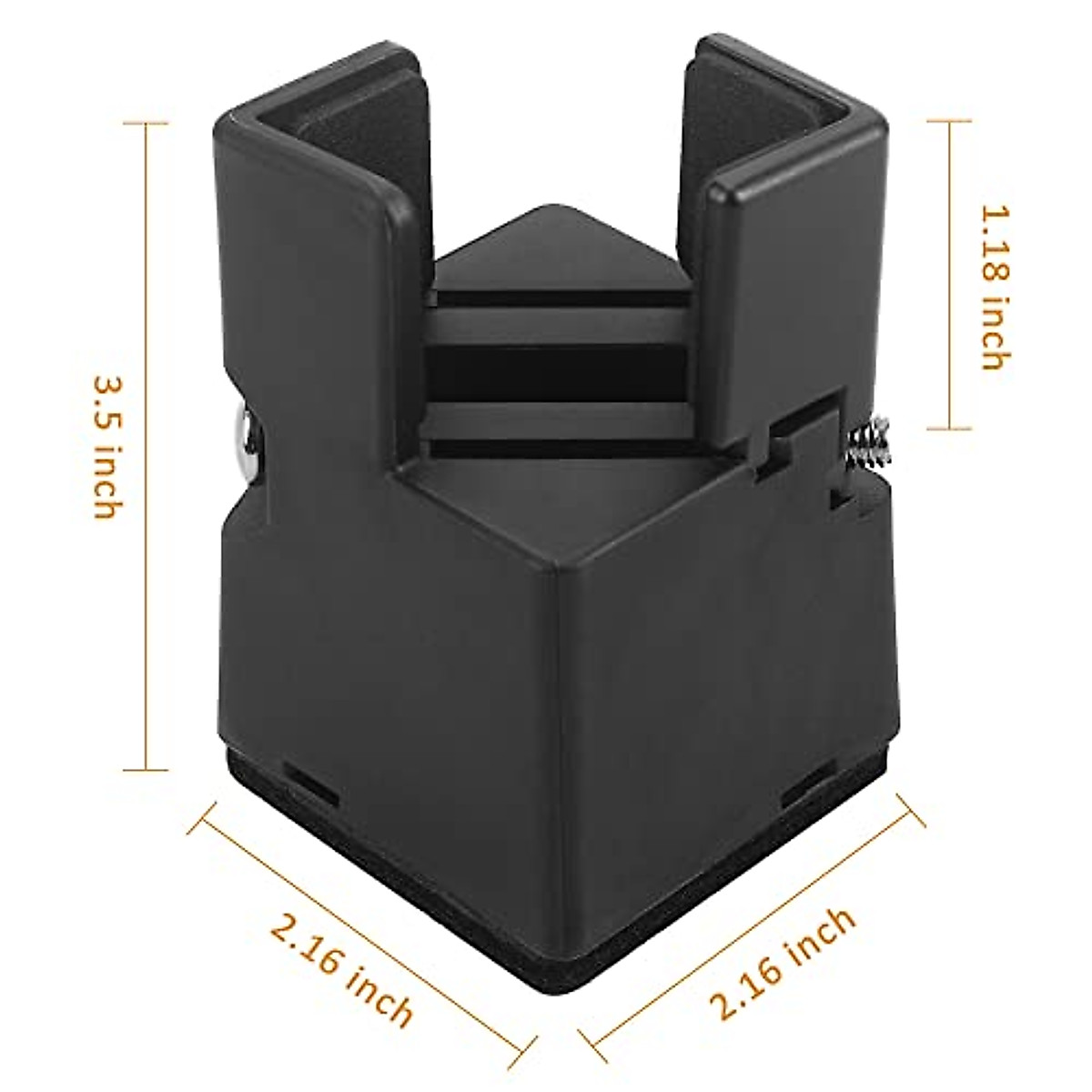 BTSD-home Bed Risers 2 Inch Heavy Duty Furniture Risers with Screw Clamp for Table Couch Chair 4 Pack Black