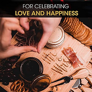 DELUXY Mr and Mrs Cheese Board - Perfect Christmas Gifts For Couples, Wedding Gifts For Couples Unique 2022, Bridal Shower Gifts For Bride, Anniversary, His and Hers, Couples Gifts For Husband & Wife