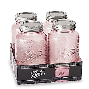 Ball Jar Rose Vintage Regular Mouth Pint Canning Jars, 4 Pack