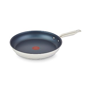T-fal Platinum Stainless Steel Fry Pan 12 Inch Induction Oven Safe up to 500F Cookware, Pots and Pans, Dishwasher Safe Silver