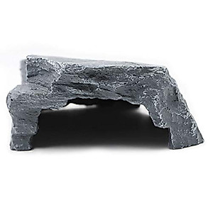 MACGOAL Reptile Rock Hideout Reptile Rock Hide Cave Reptile Hide Away Turtle Hideout for Gecko Bearded Dragon Small Tortoise Lizards Fish Amphibians