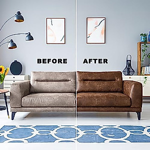 STARTSO WORLD Leather Restoration Kit | Includes Leather Recoloring Balm, Leather Cleaner, Protection Cream| Restores & Repairs (Dark Brown)