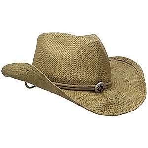 Scala Women's Shapeable Toyo Western Hat, Tobacco, Large/X-Large