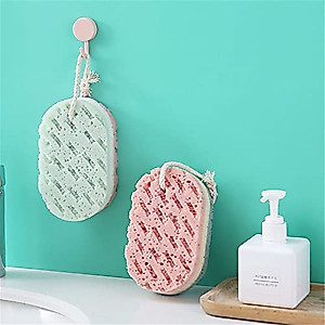 INGVY Dry Brushing Body Brush Bath Sponge Ball Shower Rub Whole Body Exfoliation Dead Skin Remover Massage Brush Moisturizing Scrubber Bathroom Accessory (Size : Gray)