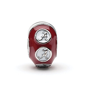 University of Alabama Bead Charm Set | Stainless Steel Alabama Charms | Set of Three Crimson Tide Charms | University of Alabama Gift | Fits Most Popular Charm Bracelets