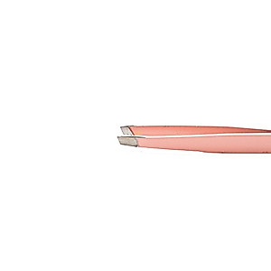 Stainless Steel Slant Tipped Tweezers by Plucked: Pack of 2 Hair Removal Tweezers for Men and Women –Slanted Tweezers for Eyebrow Plucking and Splinter Removal –Easy to Use Black and Pink Tweezers