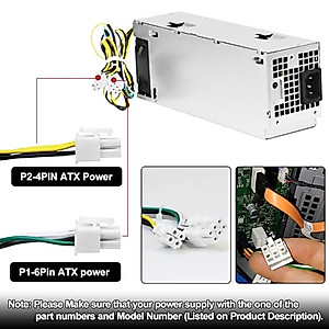 LXun L240ES-00 H240ES-02 B240AM-02 240W Power Supply Compatible with Dell OptiPlex 3050 5050 7050 Mini Tower J61WF DK87P F484X DW3M7 HT04K (6Pin + 4Pin Connector)