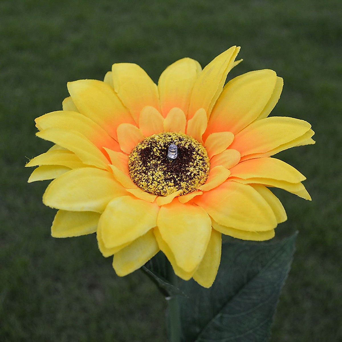 Penfly LED Solar Power Artificial Sunflower Light Night Mood Lamp In-ground for Home Outdoor Yard Landscape Garden Park Grassland Lawn Decoration Yellow