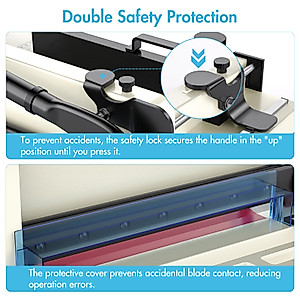 Paper Cutter 12 Inch, Heavy Duty Paper Cutter for A4 Paper, Guillotine Paper Cutter 400 Sheet Capacity, Solid Steel Construction