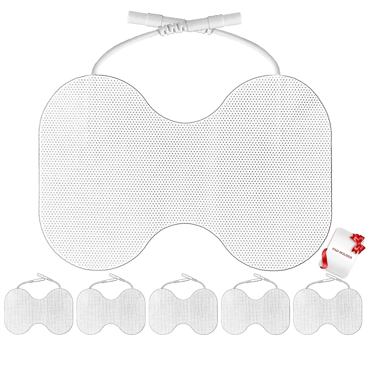 TENS Unit Replacement Pads - Pack of 6 Extra Large Butterfly Shaped Electrode Squares
