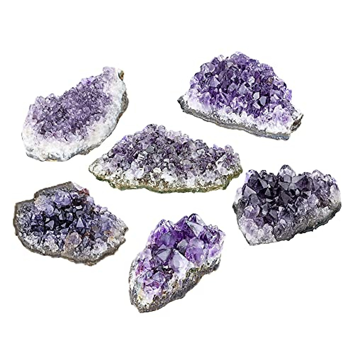 GEHECRST Natural Raw Amethyst Quartz Geode Cluster, Reiki Healing Crystals Stone Amethyst Rock Druzy Gemstone for Collection, Decoration, Specimen, Witchcraft | 0.18-0.33 lb