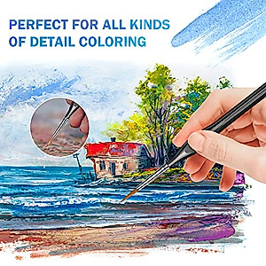 11Pcs Paint Brushes,Miniature Paint Brushes with Ergonomics Grip Handles,Detail Paint Brush Set for Fine Detailing & Art Painting - Acrylic, Watercolor,Oil,Models, Warhammer 40k……