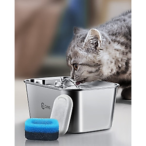 Ciays Replacement Filters Only for Ciays 61oz/1.8L Cat Water Fountain Stainless Steel Dog Water Bowl Dispenser Automatic Pet Water Fountain, 8pcs