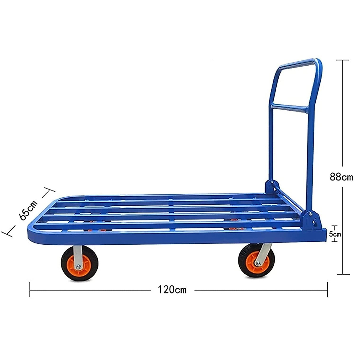 Folding Cart with Wheels, Platform Hand Trucks Shopping Cart, Aluminum Alloy Trolley, Maximum Load Capacity 200kg/440lb