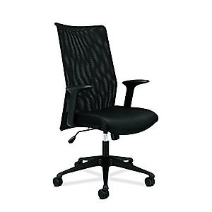 Basyx by Hon VL573 Mesh High-Back Work Chair, Black Fabric, Black
