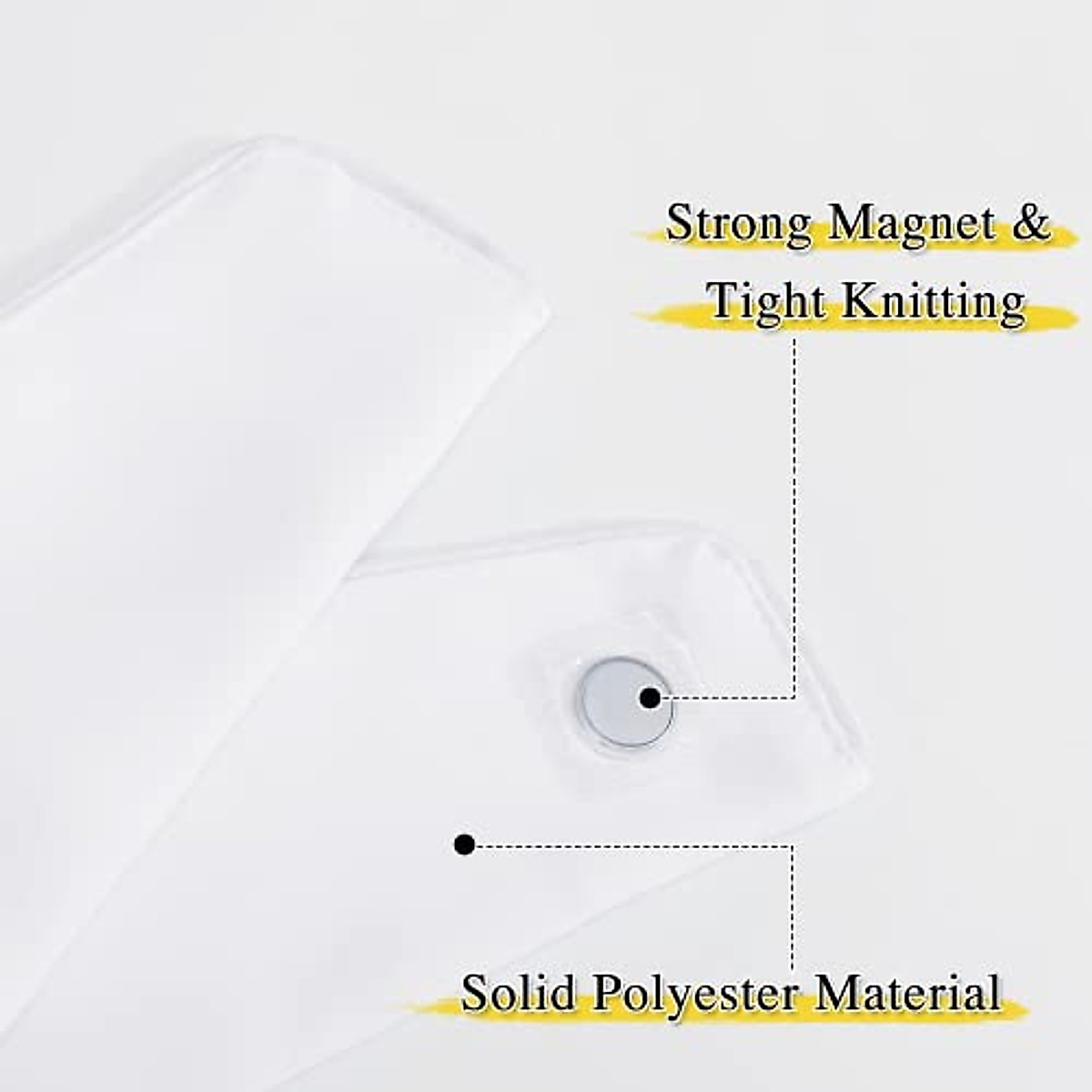 NICETOWN Strong Magnetic Curtain Tiebacks - Modern Simple Style Curtain Ties Backs Holdbacks Holders for Indoor/Outdoor Curtains (White, 18.5 X 4 Inches, Set of 4)