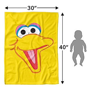 LOGOVISION Sesame Street Lightweight Baby Blanket, 30"X40", Big Bird Head Unisex for Infants Girls & Boys
