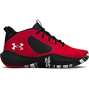 Under Armour Unisex Little Kid Pre School Lockdown 6 Basketball Shoe, (600) Red/Black/White, 2