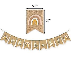 Boho Rainbow Baby Shower Burlap Banner Gender Neutral Nursery Decoration Themed Party Supplies