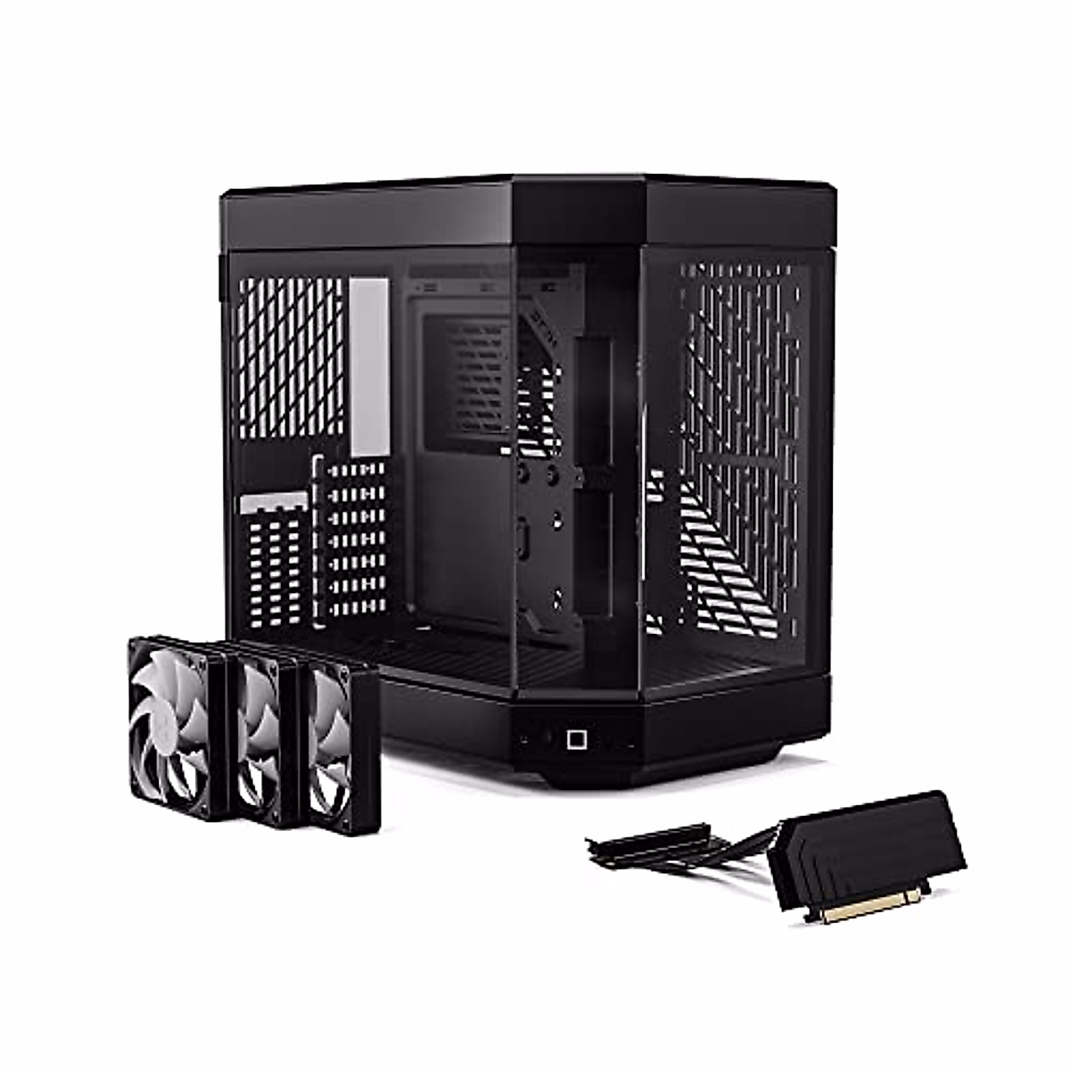 HYTE Y60 Modern Aesthetic Dual Chamber Panoramic Tempered Glass Mid-Tower ATX Computer Gaming Case with PCIE 4.0 Riser Cable Included, Black (CS-HYTE-Y60-B)