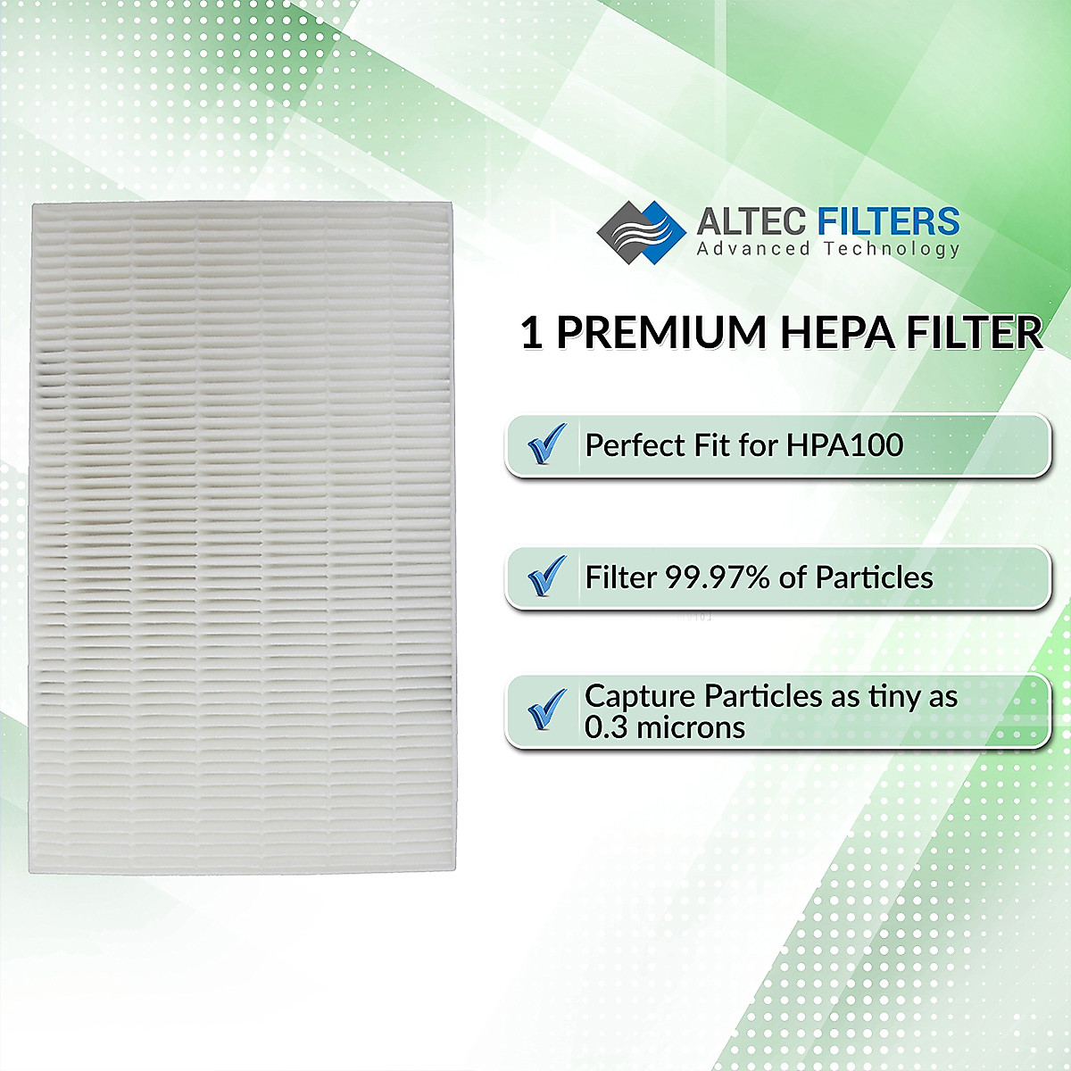 Altec Filters HEPA Premium Quality Replacement Filters Compatible with HPA100 Filter R Air Purifier, Fits HPA090, HPA100, HPA200, HPA300 HW HRF-R1 (HRF-R1 1 Pack)