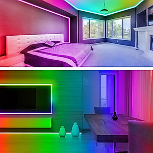 Battery Powered Led Strip Lights 25 ft, LED Lights for Bedroom Battery Operated Color Changing Lights Music Sync App Remote Control RGB USB Led Lights for TV, Room, Rope Lights