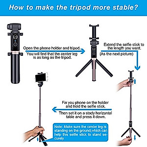 Apexel 2-in-1 Extendable Selfie Stick Monopod Tripod Stand with Wireless Remote Shutter for iPhone Xs/XS Max/XR/X/8/8 Plus/7/7 Plus/6s/6 Plus, Galaxy S9/S8/S7 Plus, Nubia, Huawei and More