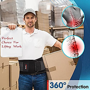 Back Brace for Lower Back Pain by FEATOL, Breathable Back Support Belt for Women & Men with Lumbar Pad, Lumbar Support Belt for Heavy Lifting & Work, Sciatica, Scoliosis 3XL (Waist Size:54''-63'')
