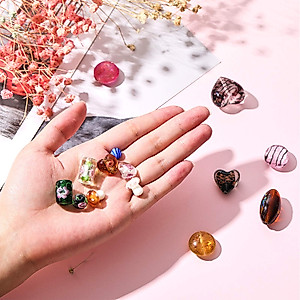 Hicarer 100 Pieces Assorted Glass Beads for Jewelry Making Adults, Large and Small Mixed Shaped Glass Beads Bulk for DIY Necklaces Bracelets, Crafting Supplies Kit