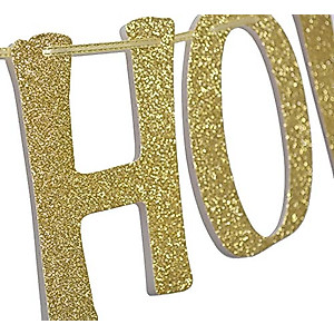 Boats N' Hoes Banner Sign Garland Gold Glitter for Bachelorette Nautical Theme Engagement Bridal Shower Birthday Decor Photo Booth Props