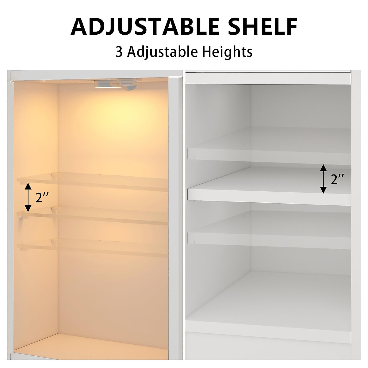 Dnxao White Vanity Desk with Mirror,Lights and Charging Station,Make up Vanity Mirror with 3 Lights Mode and Brightness Adjusted,Large Storage Space-6 Drawers,4 cabinets,2 RGB cabinets