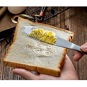 Lazooy 5 Pack Butter Spreader Knife with Holes Butter Knives & Picks Stainless-Steel Butterknives Silverware Table Dinner Knifes for Cold Butter Dessert Meat