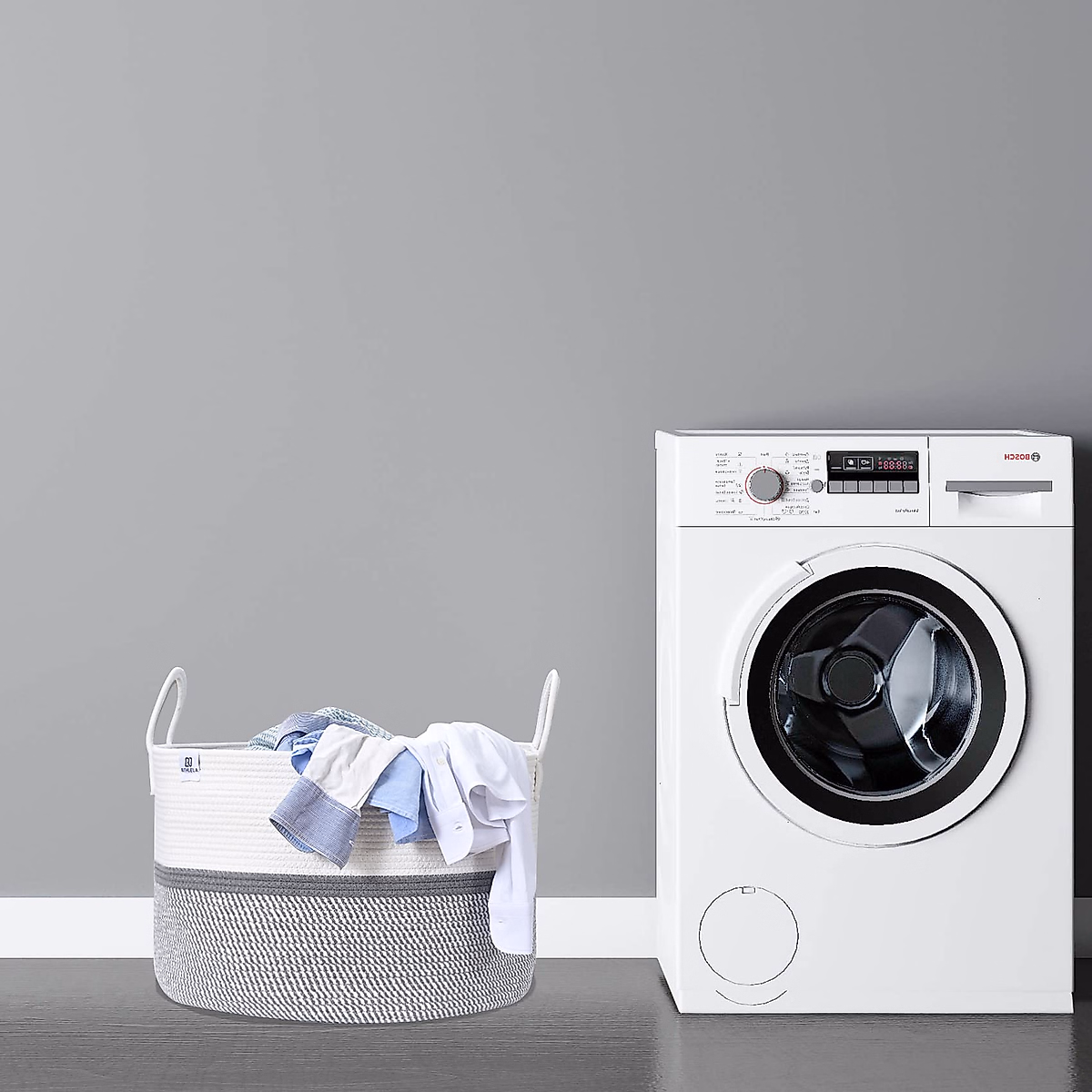 RITHLELA Cotton Rope Basket, Blanket Basket Living Room, Soft & comfortable Woven Laundry Basket, Storage for Kids/Dog Toys, Laundry, Towel, Shoes, Pillow