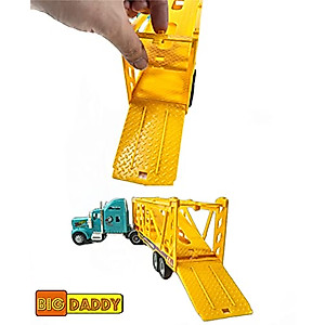 Big Daddy Heavy Duty Tractor Trailer Race Car Carrier Toy Truck with 3 Cars Bundle