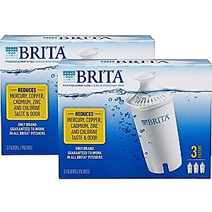 Brita Standard Replacement Filters for Pitchers and Dispensers - BPA Free - 6 Count