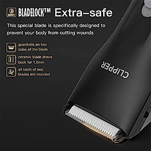 VS100 Electric Razor with Safe Blade Cordless Rechargeable Foil Shaver Wet & Dry Beard Trimmer for Men Black, Smt006 Black