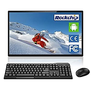 2023 All-in-One Desktop Computer 24" Android Touch Screen PC with Android 10, Rockchip Quad-Core, 2GB+32GB, Webcam. Large Screen for Elderly Poor Vision, Doorbell Screen, Kids Learning at Home