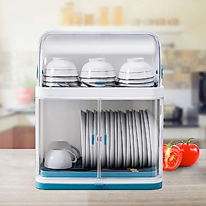 BhshuidlS Dish Drying Rack 2 Tier Dish Drying Rack for Kitchen Counter, Kitchen Dish Dryer Rack with Cover for Dishes Plates Storage