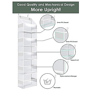 PHOTOONE 5-tier Over The Door Storage Hanging Organizer, Clear Hanging Storage Pantry Organizer, Large Capacity Door Organizer for Closet, Bedroom, Baby Nursery, Bathroom and Sundries