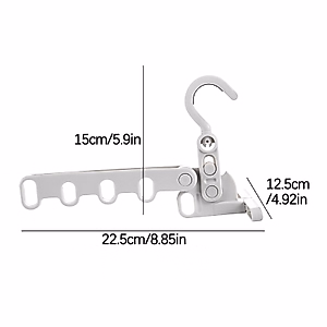 Five Hole Folding Clothes Drying,Folding Portable Travel Hanger, Clothes Hanger Drying Rack with 5 Holes for Balcony, Bathroom, Laundry Room and Outdoor Camping Travel (1 PC)