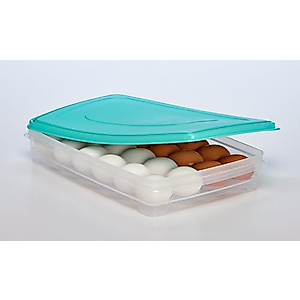 Buddeez [Made in USA] Deviled Egg Carrier with Lid | Deviled Egg Tray with Lid | Deviled Egg Container(s) are Stackable and hold 24-Eggs