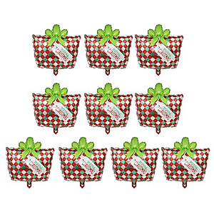 10 Piece Mini Foil Balloon Pack Christmas Balloons Great For NewYear Holiday Parties And Decor Christmas Decorations Foil Balloons Festive Party Mini Christmas Tree Hanging Ornament