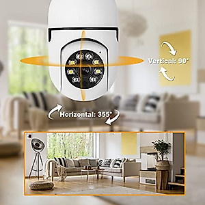 ROXAAN Security Camera Outdoor, 2.4GHz & 5GHz WiFi Home Security Cameras, 1080P 360° PTZ Dome Surveillance Camera with Motion Detection / 2-Way Audio/Night Version