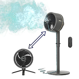 Shark FlexBreeze Indoor Fan for Home, Office & Bedroom, Corded & Cordless, Pedestal & Tabletop Oscillating Fan with Remote, Portable with InstaCool Misting Attachment for Outdoor Usage, FA222