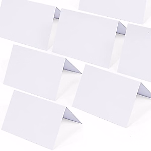 Place Cards for Table Setting - 50 Pack White Blank Tent Place Cards for Weddings,Table Seating Cards,Name Tents Placecards 3.7" x 2.48"(folded)