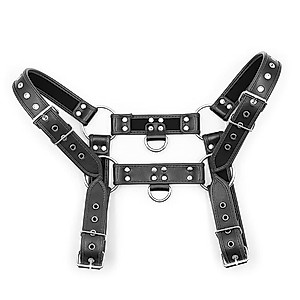 QUYUWOWO Harness for Man Adjustable Leather Harness Body Chest Half Harness Punk Belt Clubwear Costume